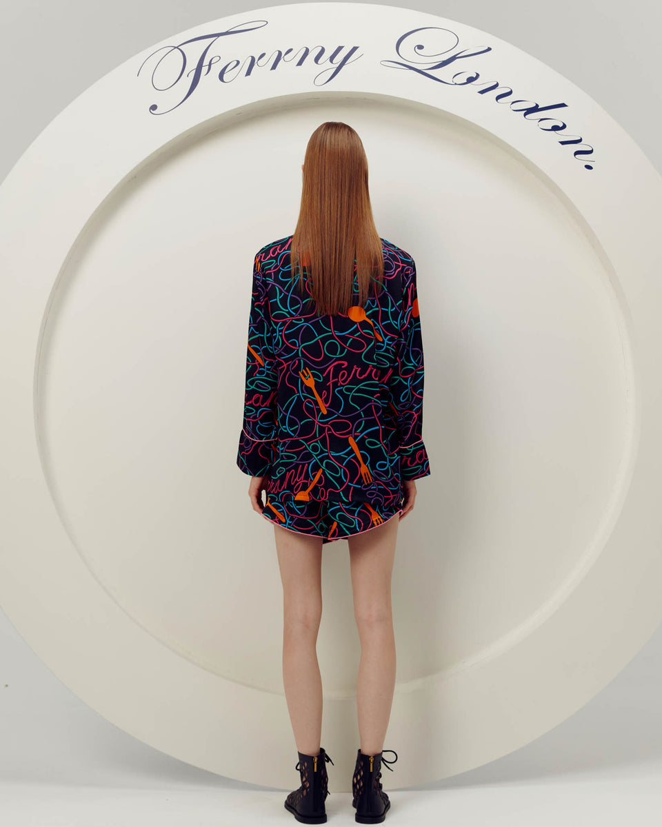 Happy Black Spaghetti Short Set – Ferrany London