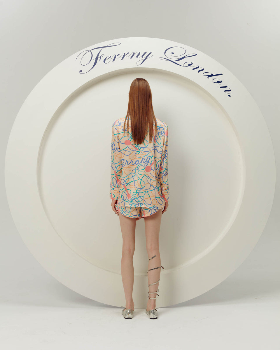 HAPPY CREAM SPAGHETTI SHORT SET – Ferrany London