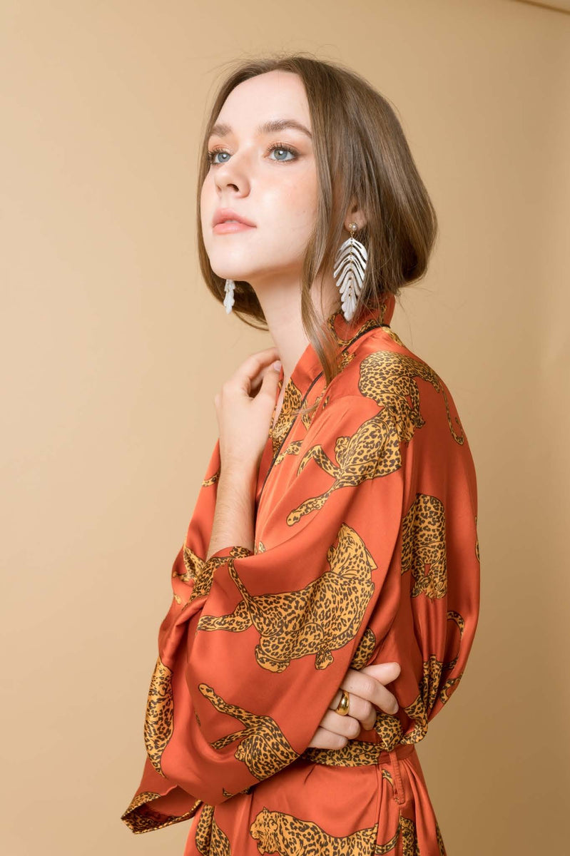 Long Robe - Signature Panther Silk – Ferrany London